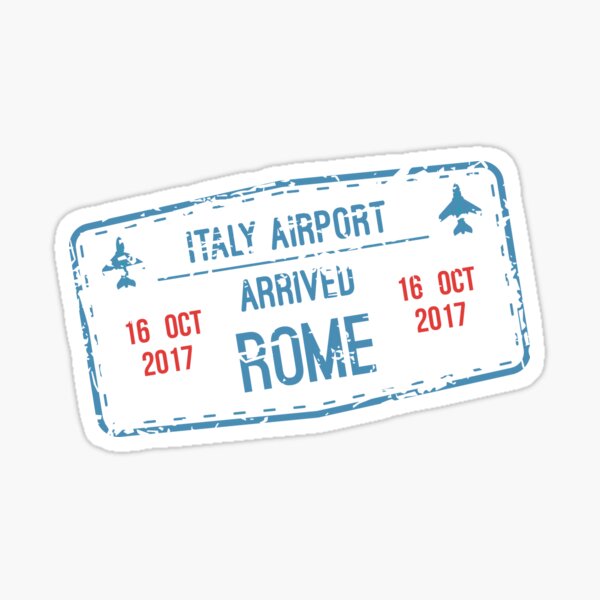 "Rome Visa Stamp" Sticker by positivpea | Redbubble