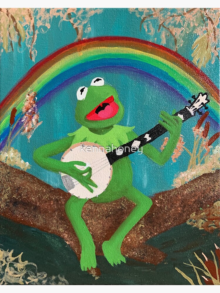 "Kermit the Frog Banjo Painting" Sticker for Sale by kennahoney | Redbubble