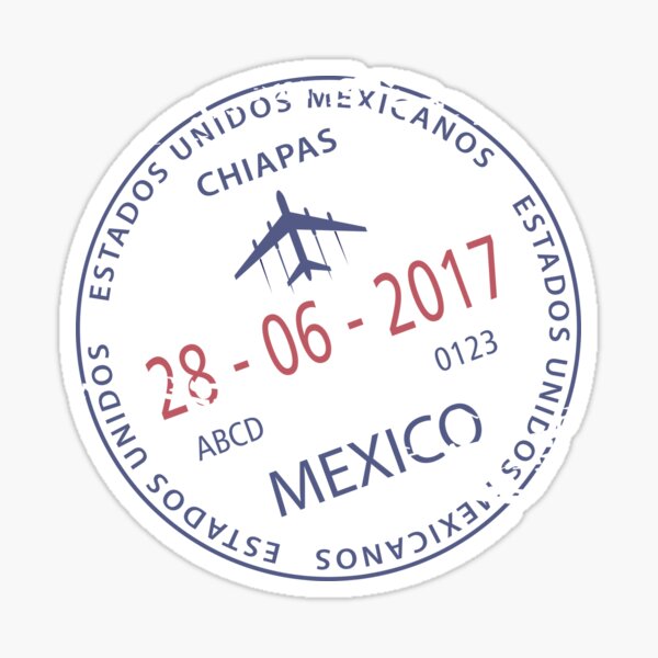 "Mexico Visa Stamp" Sticker for Sale by positivpea | Redbubble