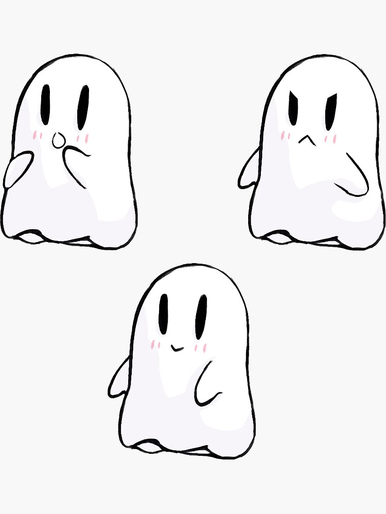 "Chibi Ghosts - Black" Sticker for Sale by ShikigamiStudio | Redbubble