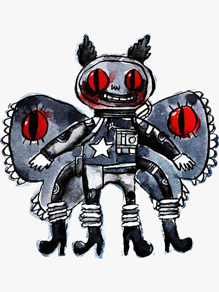 "Mothman In Space Still Worries About Your Architecture" Sticker by superstarling | Redbubble