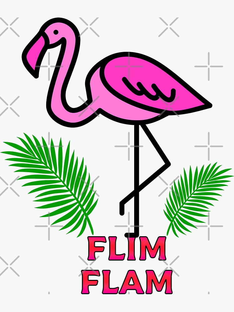 "Pink Flamingo - Flim Flam" Sticker for Sale by ak3shay | Redbubble