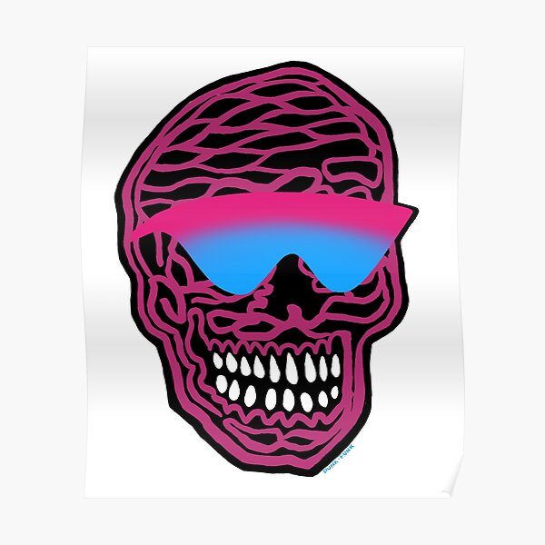 "Punk-Funk Head Skull" Poster for Sale by Punk-funk | Redbubble