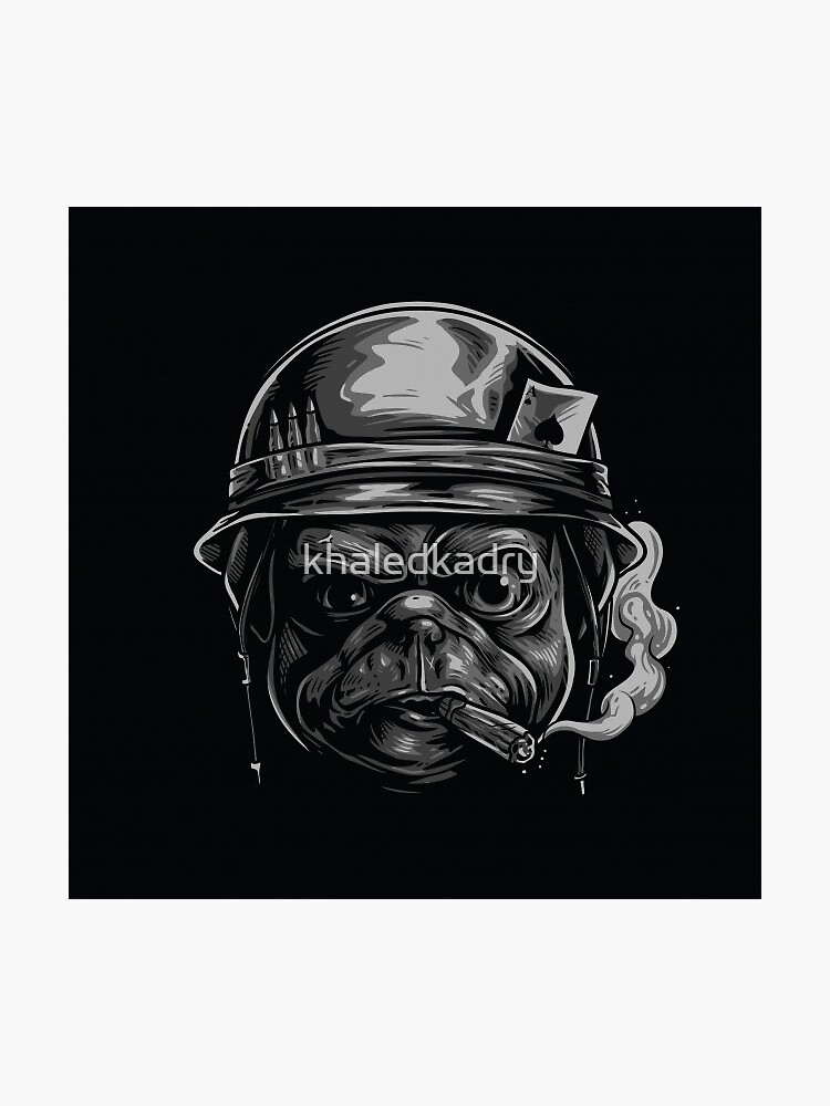 "Pug soldier helmet " Sticker for Sale by khaledkadry | Redbubble