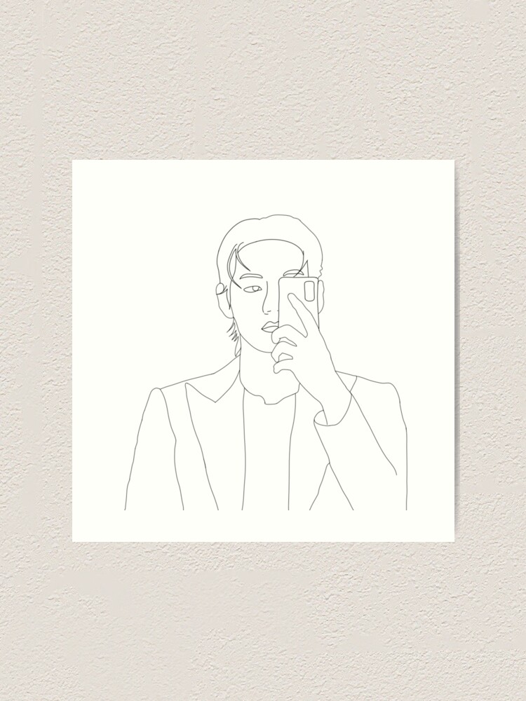 "BTS V Line Art" Art Print by KpopOD | Redbubble