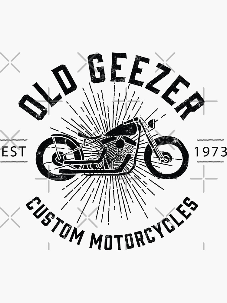 "Old Geezer Motorcycle designs" Sticker for Sale by Fathom204 | Redbubble