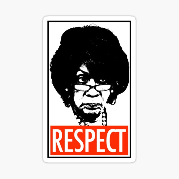 "RESPECT — Maxine Waters" Sticker by Thelittlelord | Redbubble