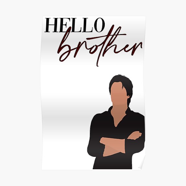 Hello brother” Damon Salvatore " Poster for Sale by HeyitsArt | Redbubble