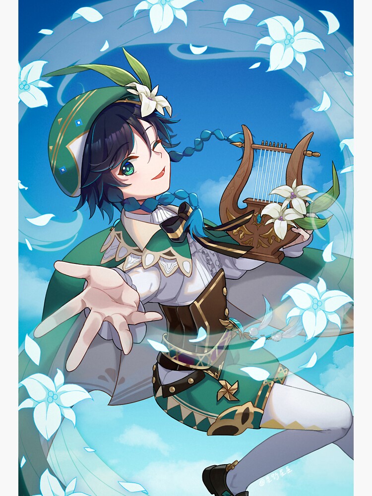 "Venti and flowers" Sticker for Sale by Anyaphat | Redbubble