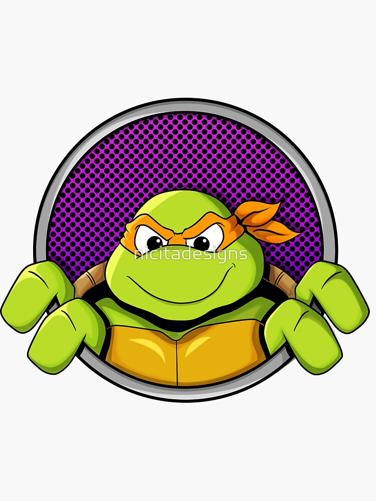 "Turtle power Mikey" Sticker for Sale by nicitadesigns | Redbubble