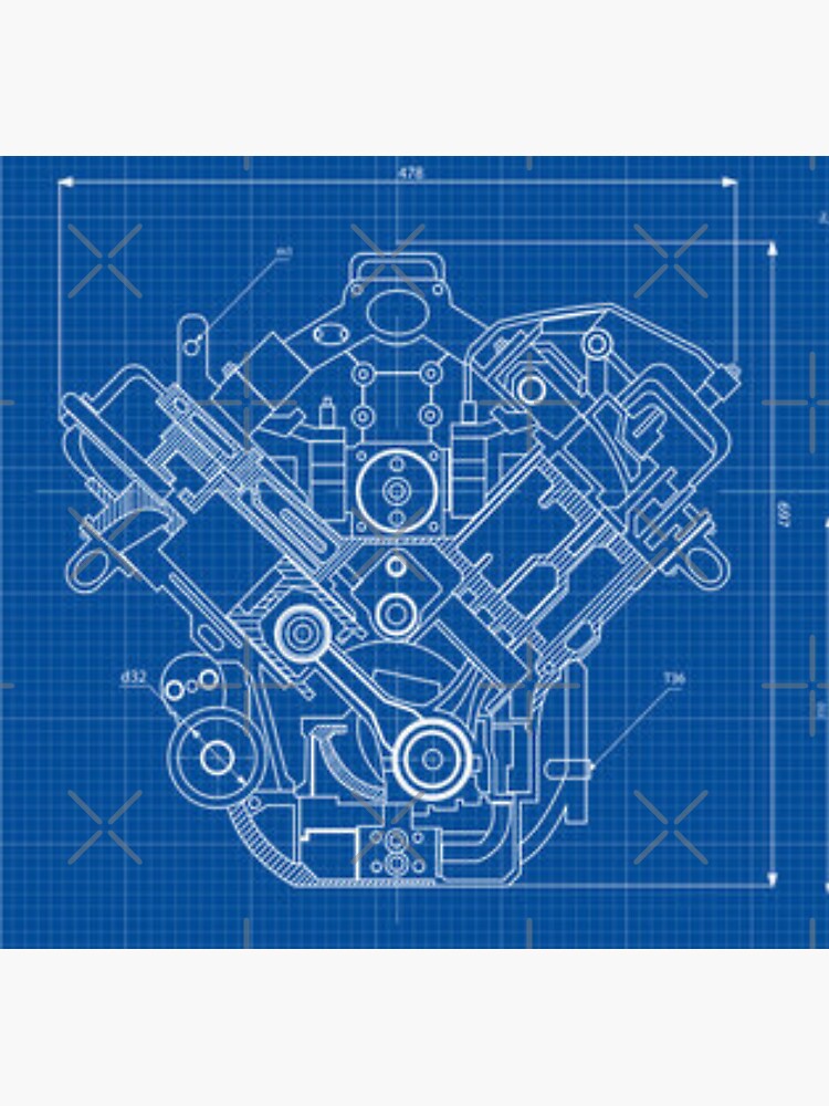 "blueprint engine" Sticker for Sale by Stagguard101 | Redbubble