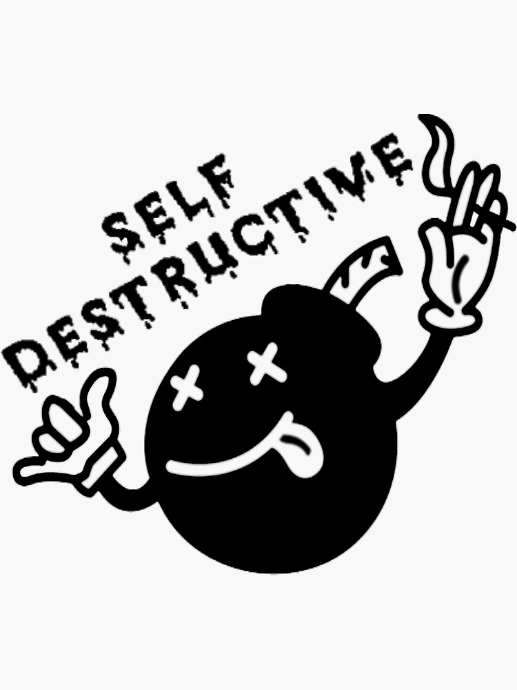 "Self Destructive" Sticker for Sale by StevenMTaylor | Redbubble