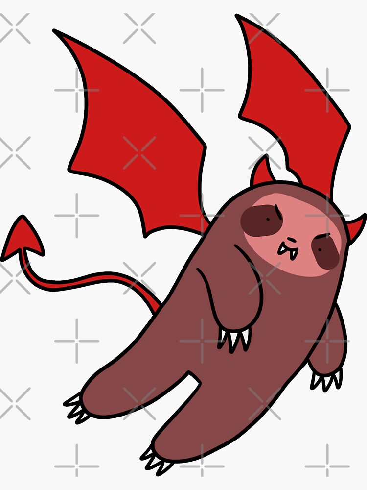 "Red Devil Sloth" Sticker for Sale by SaradaBoru | Redbubble