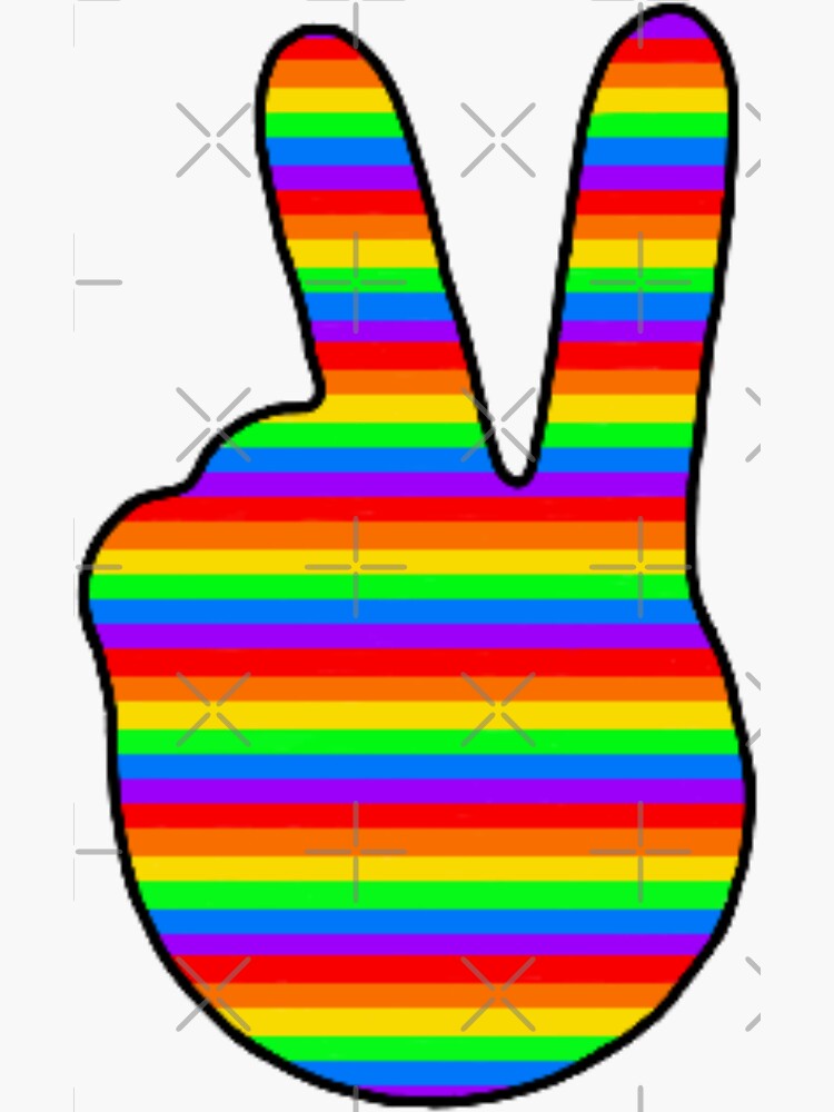 "Rainbow peace sign" Sticker for Sale by GamingWifeWorks | Redbubble