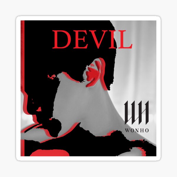 "Wonho - Devil fan art " Sticker for Sale by akhashi | Redbubble
