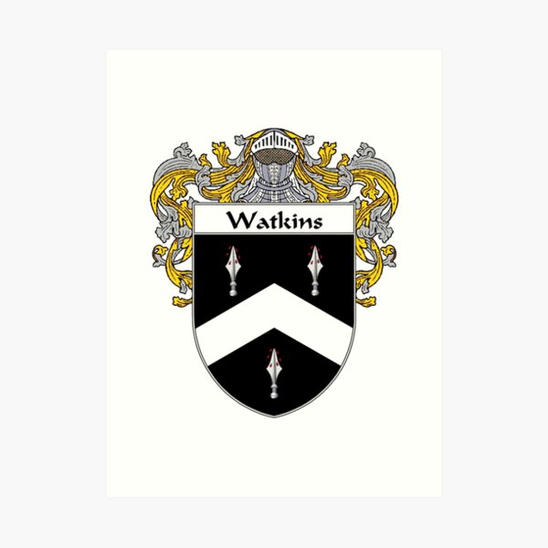 Lámina artística «Escudo de armas de Watkins / cresta de la familia de ...