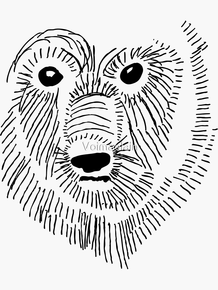 "Line Art Bear Face" Sticker for Sale by Voimaelain | Redbubble