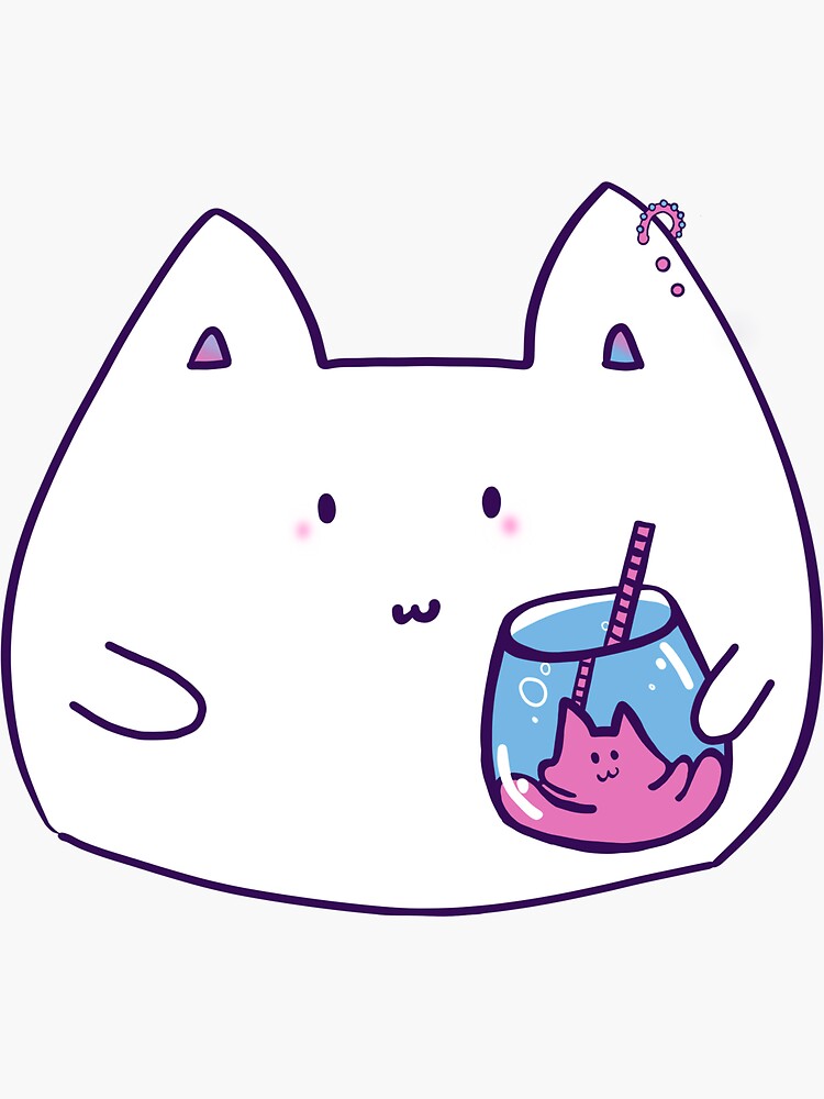 "Blob cat " Sticker for Sale by pink-dinosaur | Redbubble