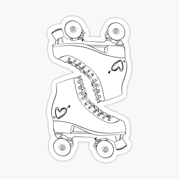 "Single line Rollerblades " Sticker for Sale by willowsbunnies | Redbubble