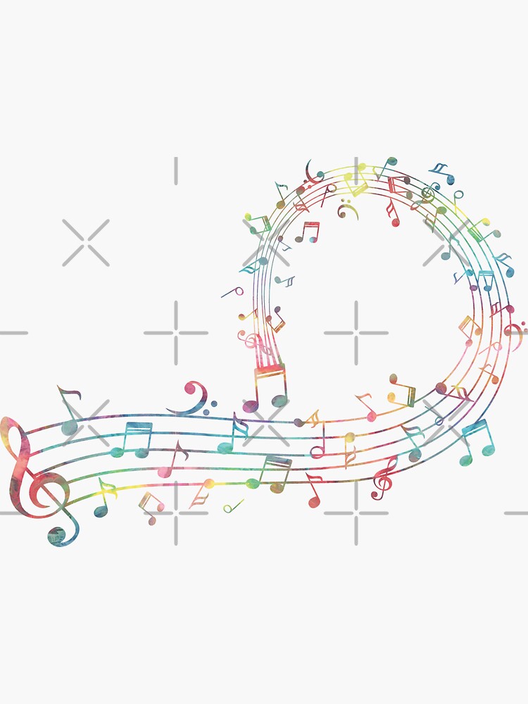 "Treble Clef And Music Notes On Staff" Sticker for Sale by ...