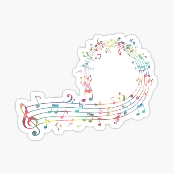"Treble Clef And Music Notes On Staff" Sticker for Sale by ...