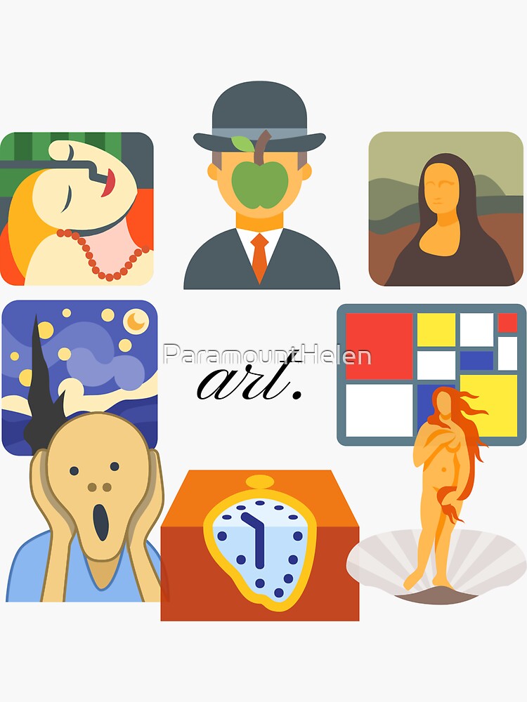 "COLORFUL CLASSICAL ART PAINTINGS" Sticker by ParamountHelen | Redbubble