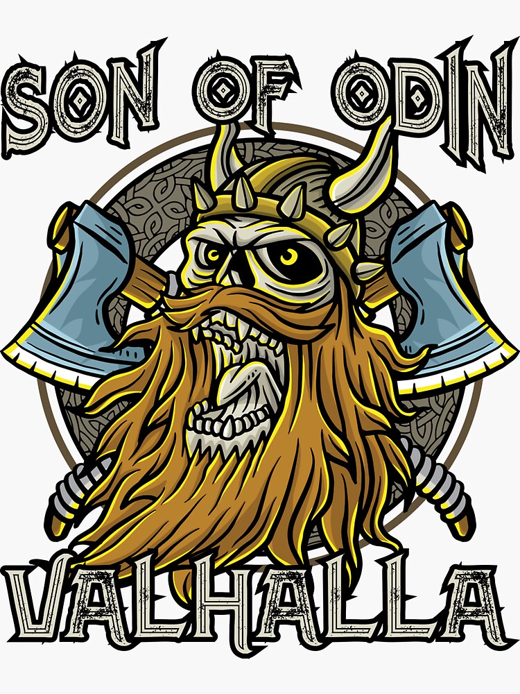 "Son Of Odin - Valhalla Viking Walhalla Odin" Sticker for Sale by ...