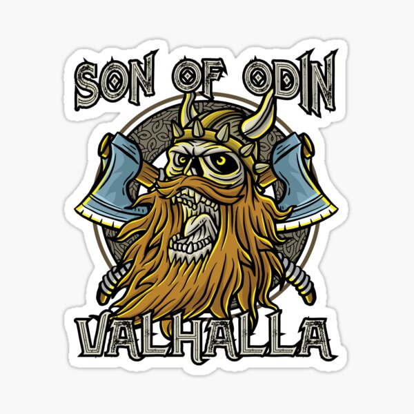 "Son Of Odin - Valhalla Viking Walhalla Odin" Sticker for Sale by ...