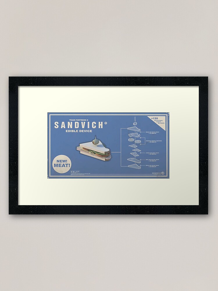 "Team Fortress 2 Sandvich Poster" Framed Art Print for Sale by nern9 ...