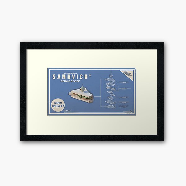 "Team Fortress 2 Sandvich Poster" Framed Art Print for Sale by nern9 ...
