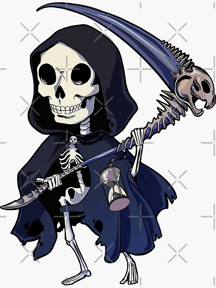 "death chibi" Sticker for Sale by roselyndouglas | Redbubble