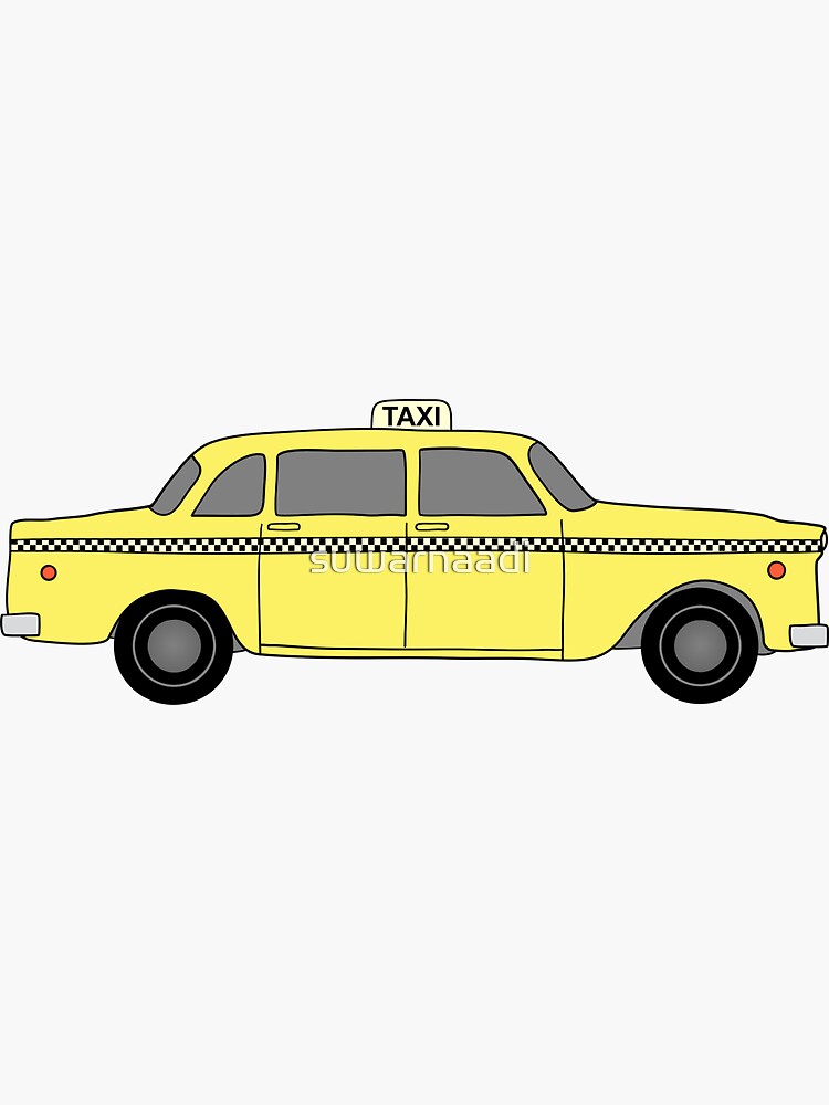 "Vintage Yellow Taxi Cab" Sticker for Sale by suwarnaadi | Redbubble
