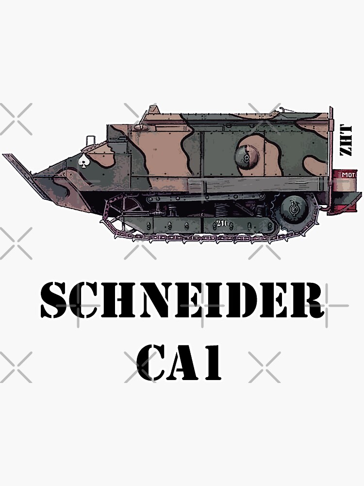"Schneider CA1 french tank" Sticker for Sale by ZuluHistoryTees | Redbubble