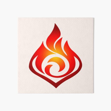 "Pyro Symbol Genshin Impact (bright)" Art Board Print by LokittyLevi ...