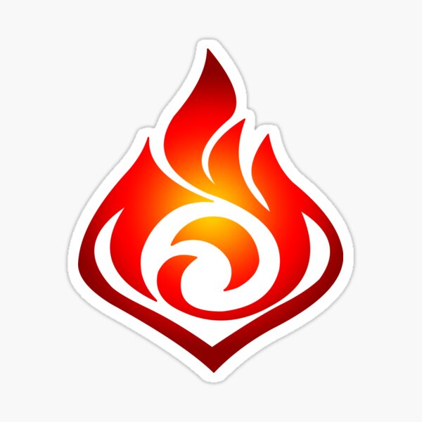 "Pyro Symbol Genshin Impact (bright)" Sticker for Sale by LokittyLevi ...