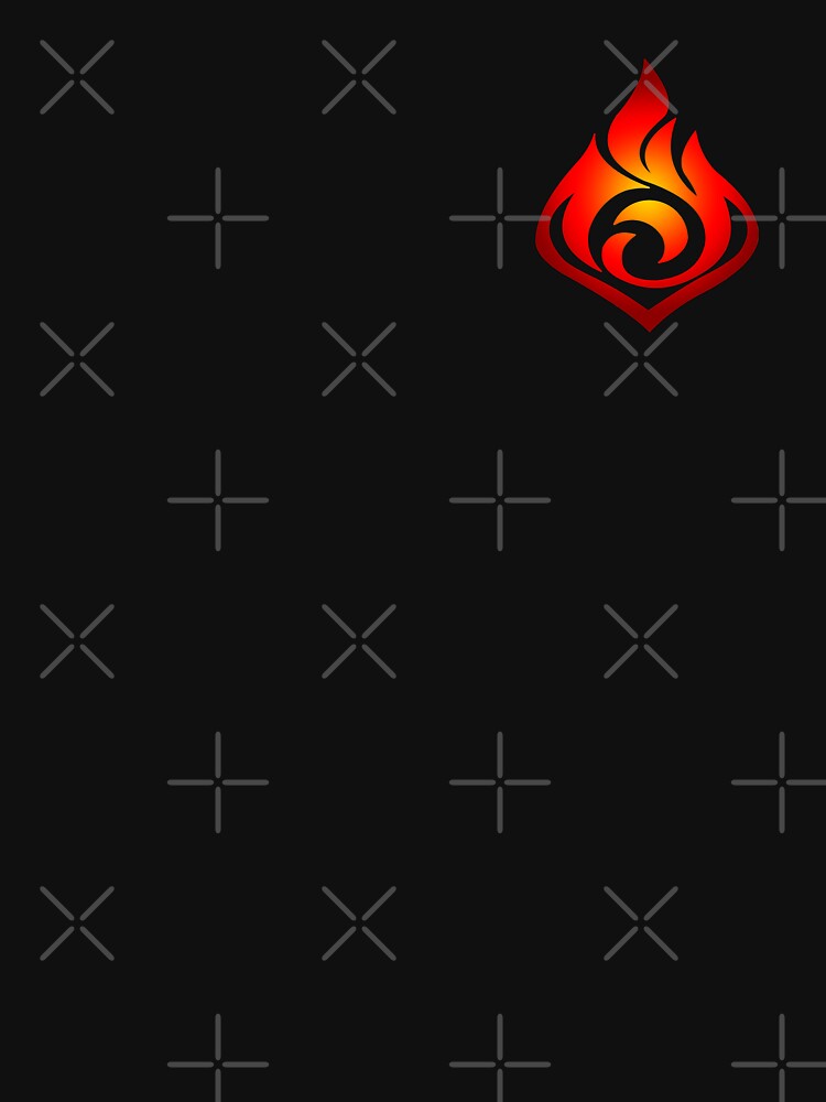 "Pyro Symbol Genshin Impact (dark)" T-shirt for Sale by LokittyLevi ...