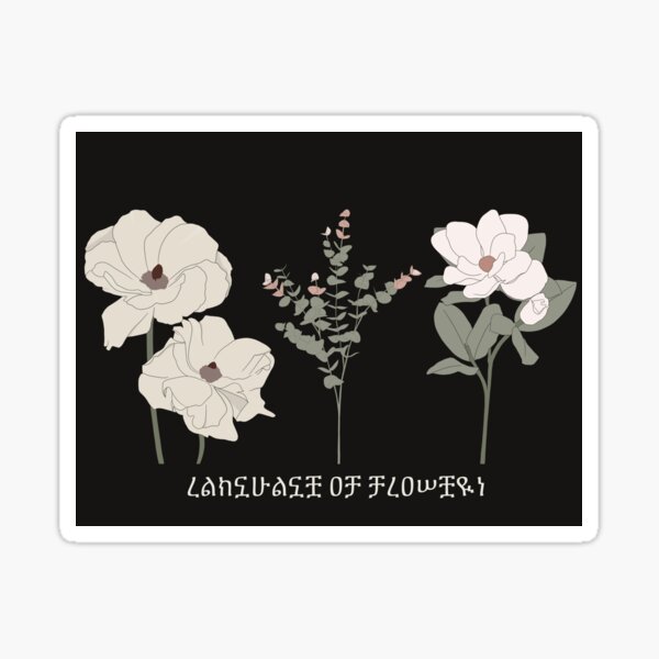 "Dark Academia 'Language of Flowers' Digital Illustration" Sticker for ...