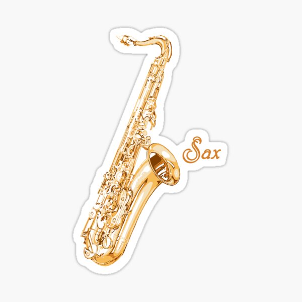 "SAX- Tenor Saxophone design" Sticker by MarleenPVisser | Redbubble