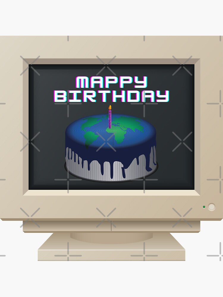 "Mappy Birthday" Sticker for Sale by lawlessdesign | Redbubble