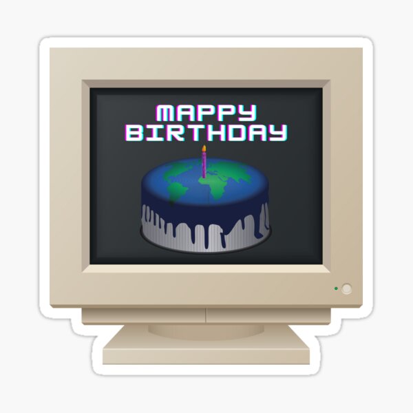 "Mappy Birthday" Sticker for Sale by lawlessdesign | Redbubble