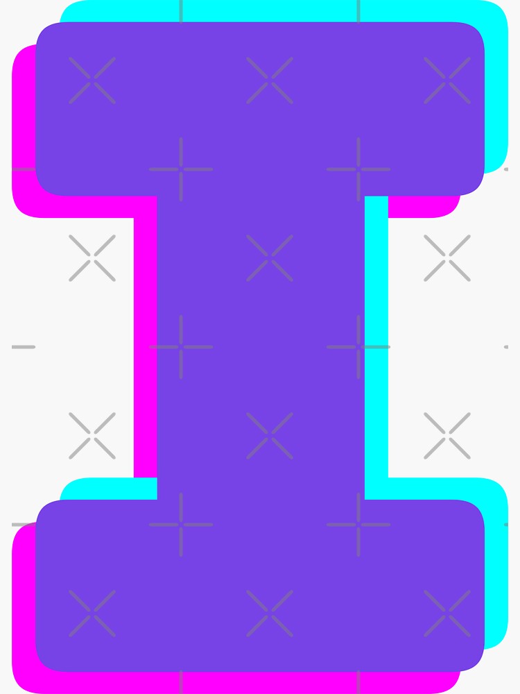 "alphabet I, Purple I, three-dimensional effect I" Sticker for Sale by ...