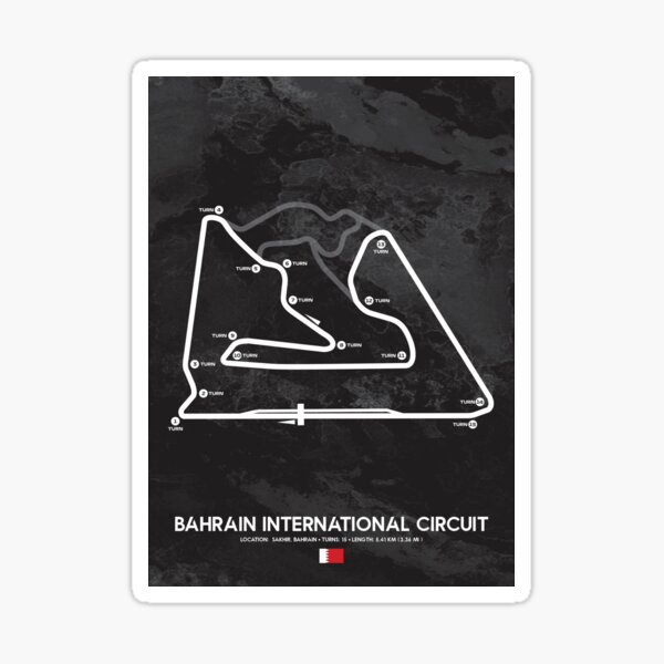 "Bahrain Grand Prix Circuit" Sticker by Tracksters | Redbubble