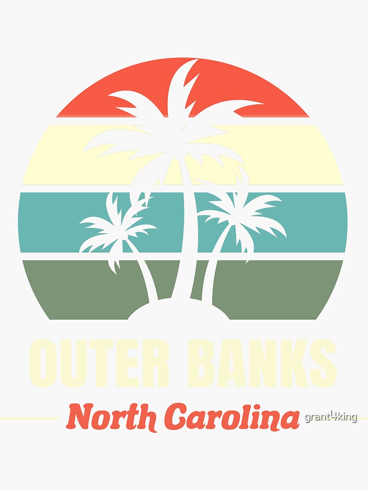 "North Carolina Retro Beach Vacation Souvenir OBX Outer Banks design ...