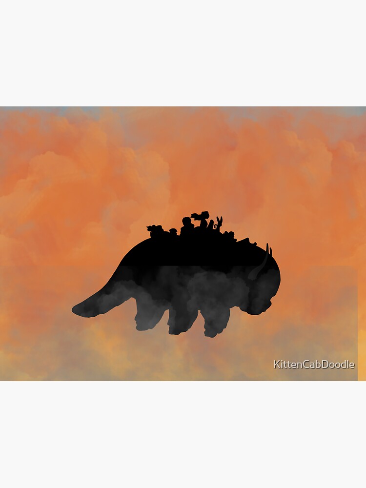 "Flying Appa Silhouette Clouds- Avatar the Last Airbender" Sticker by ...