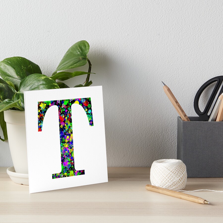 "Letter T and Letter Tau Paint Splatter" Art Board Print by ...