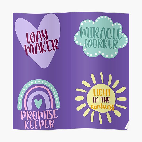 "Waymaker Pack - Christian Set" Poster by cannevas | Redbubble