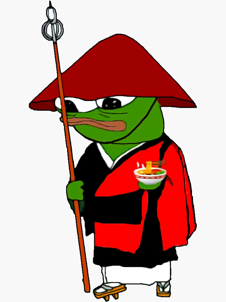"Rare Pepe Samurai" Sticker for Sale by Slav-Art | Redbubble
