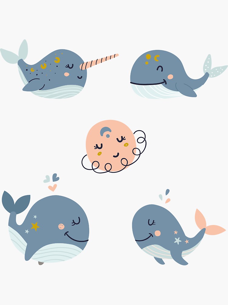 "Whale Pack" Sticker by AnimalColors | Redbubble