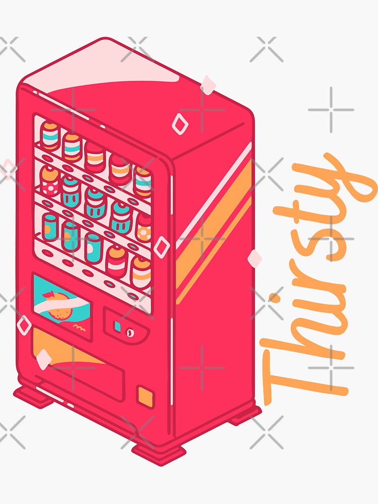 "Aesthetic Pink vending machine" Sticker for Sale by Momo-thoughts ...