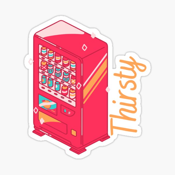 "Aesthetic Pink vending machine" Sticker for Sale by Momo-thoughts ...